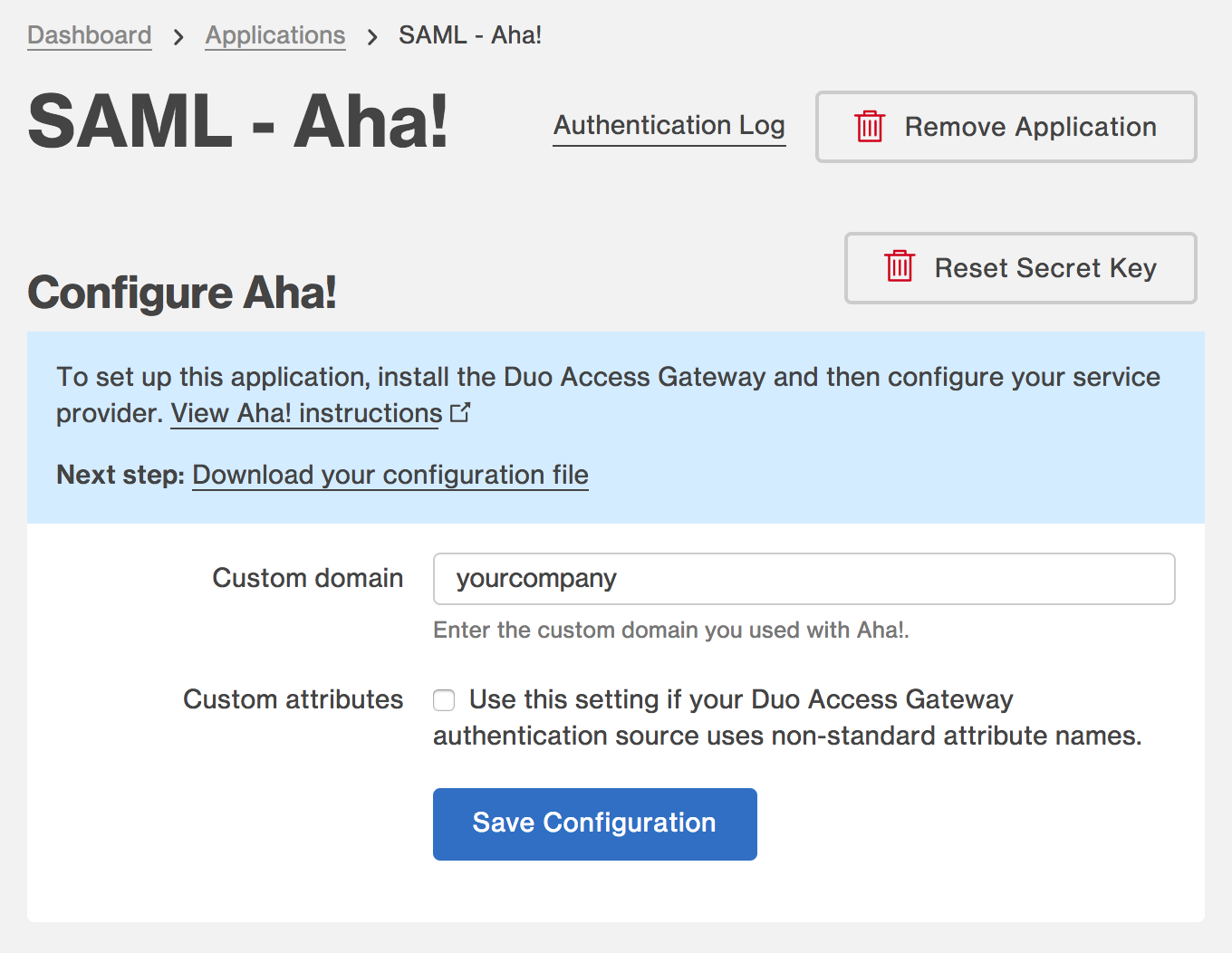 Protection for Aha! with Duo Access Gateway | Duo Security