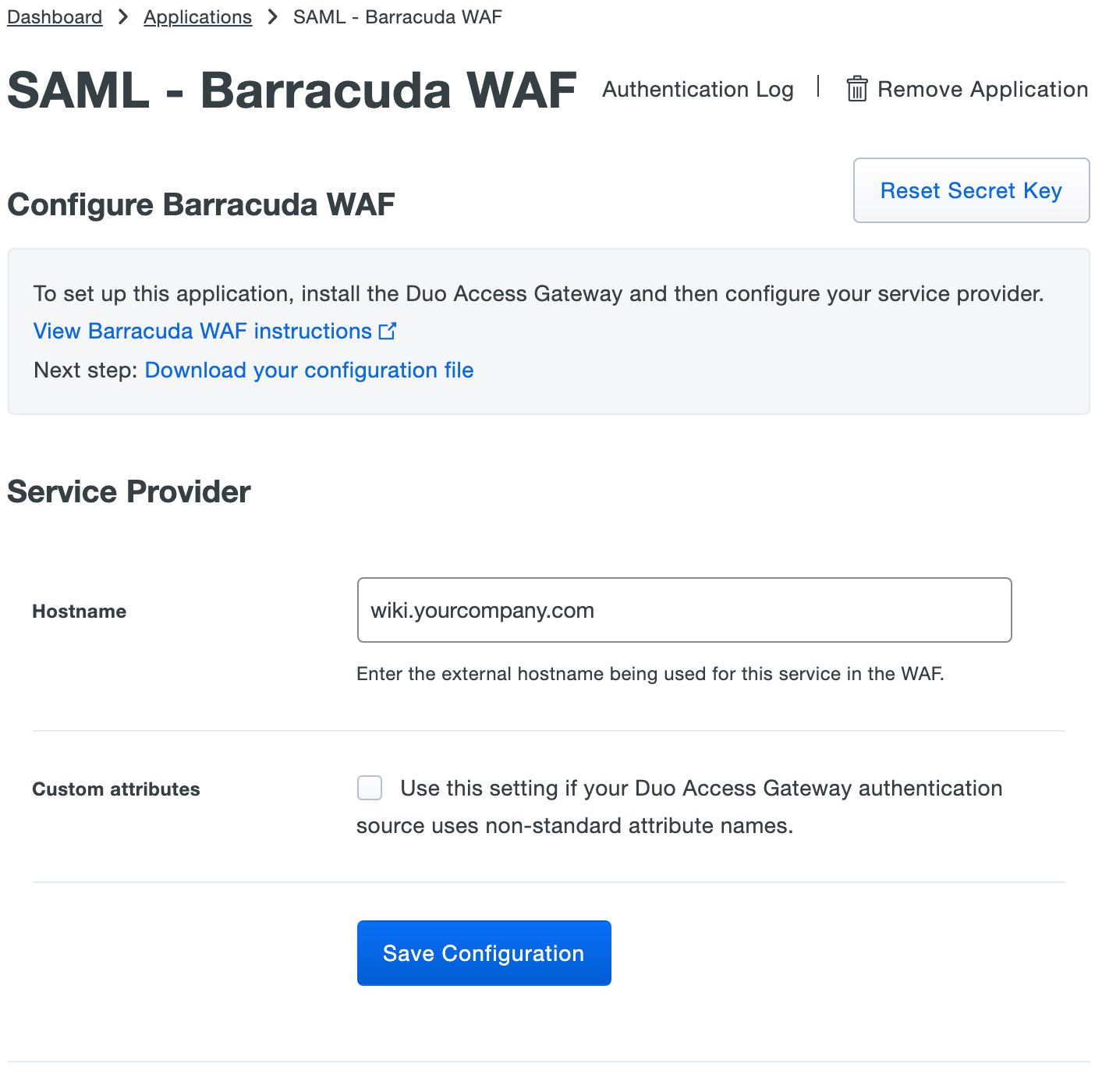 Protection for Barracuda WAF: Duo Access Gateway | Duo Security