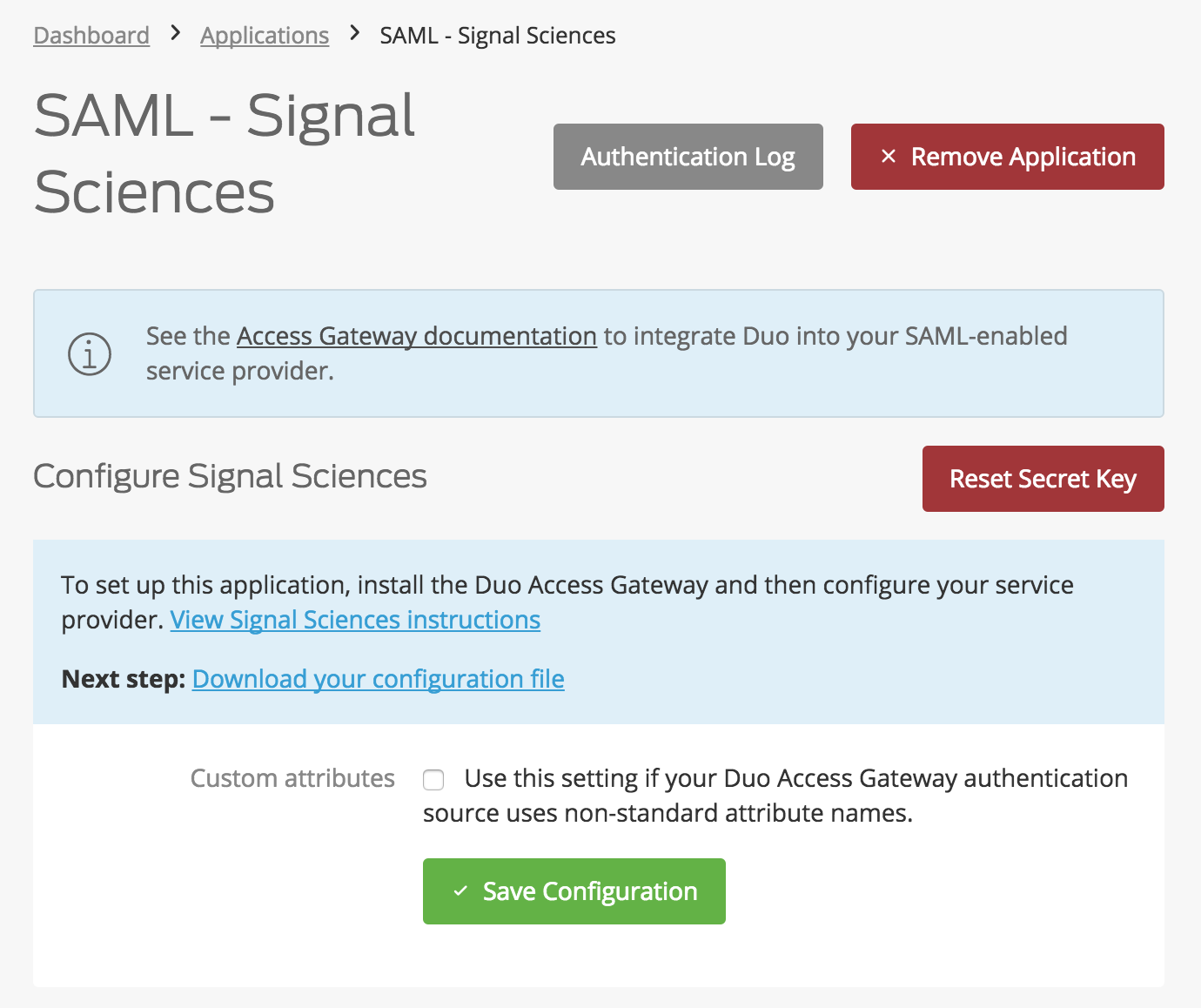 Duo Protection for Signal Sciences with Duo Access Gateway | Duo Security