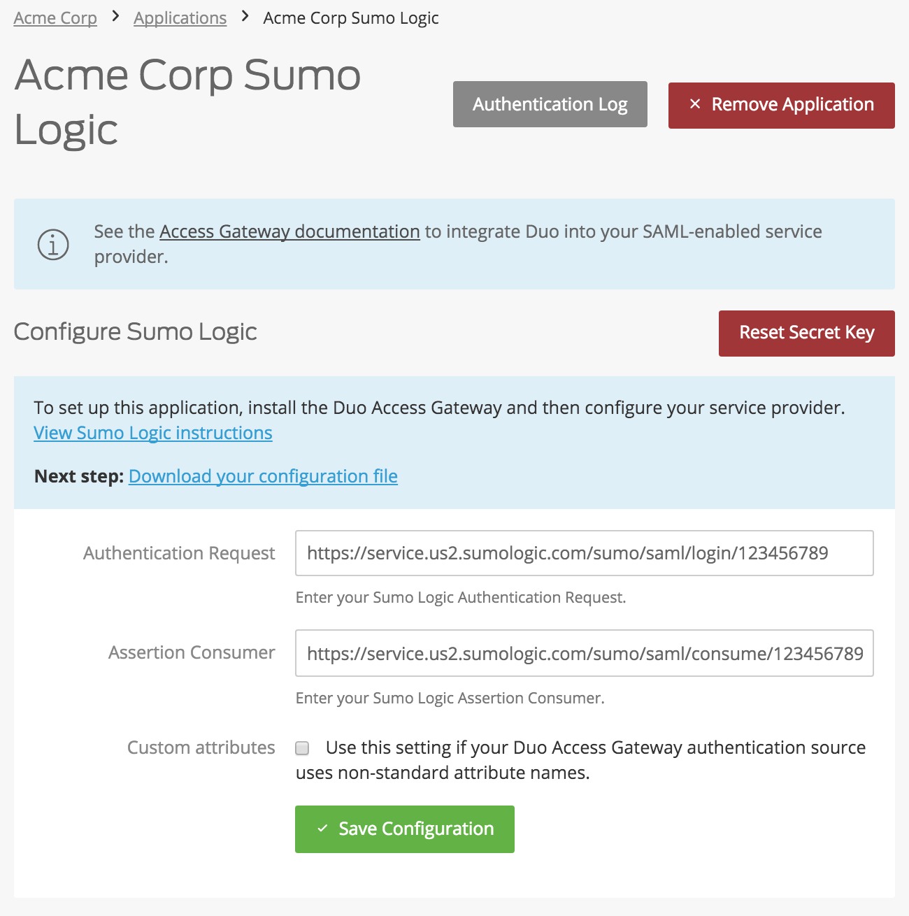 Protection for Sumo Logic with Duo Access Gateway | Duo Security